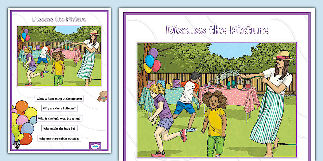 Discuss the Summer Scene Picture Prompt (teacher made)