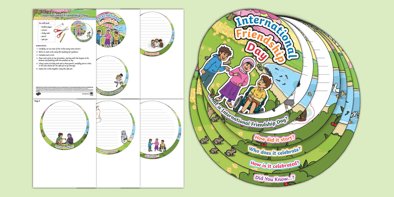 International Friendship Day Circles Booklet (Teacher-Made)