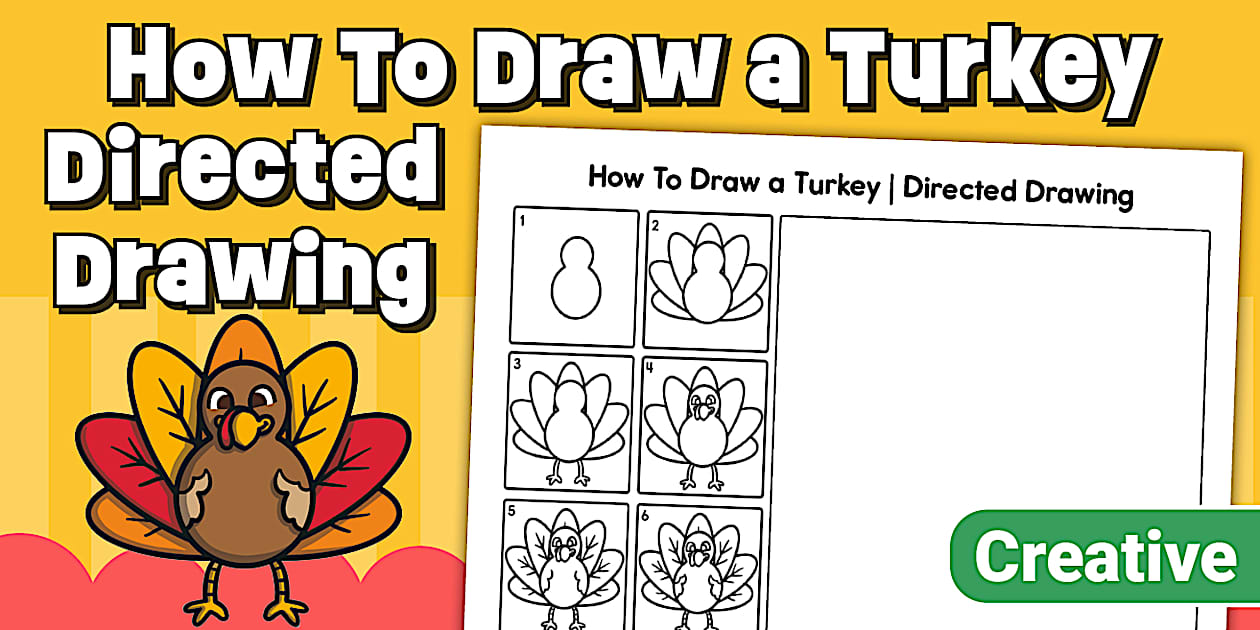 How To Draw a Turkey | Directed Drawing
