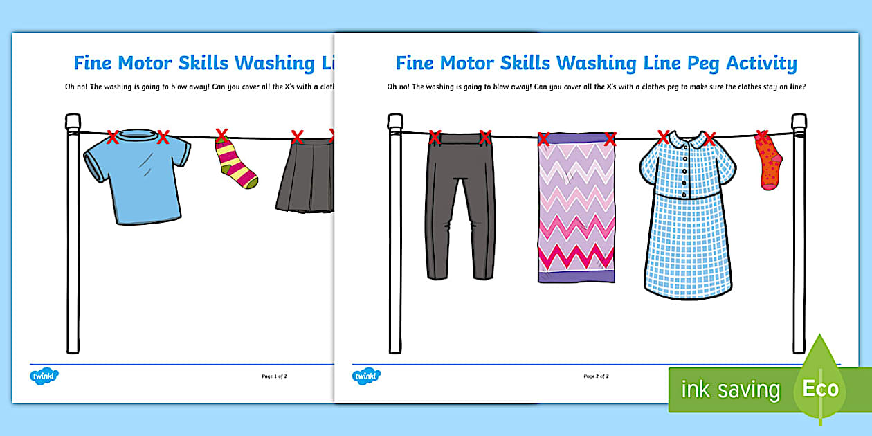 Fine Motor Skills Washing Line Peg Activity (teacher made)
