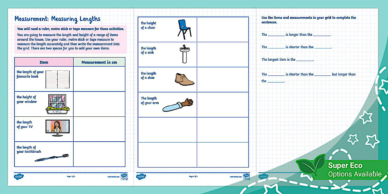 Measurement: Measuring Lengths (Ages 5 - 6) (teacher made)