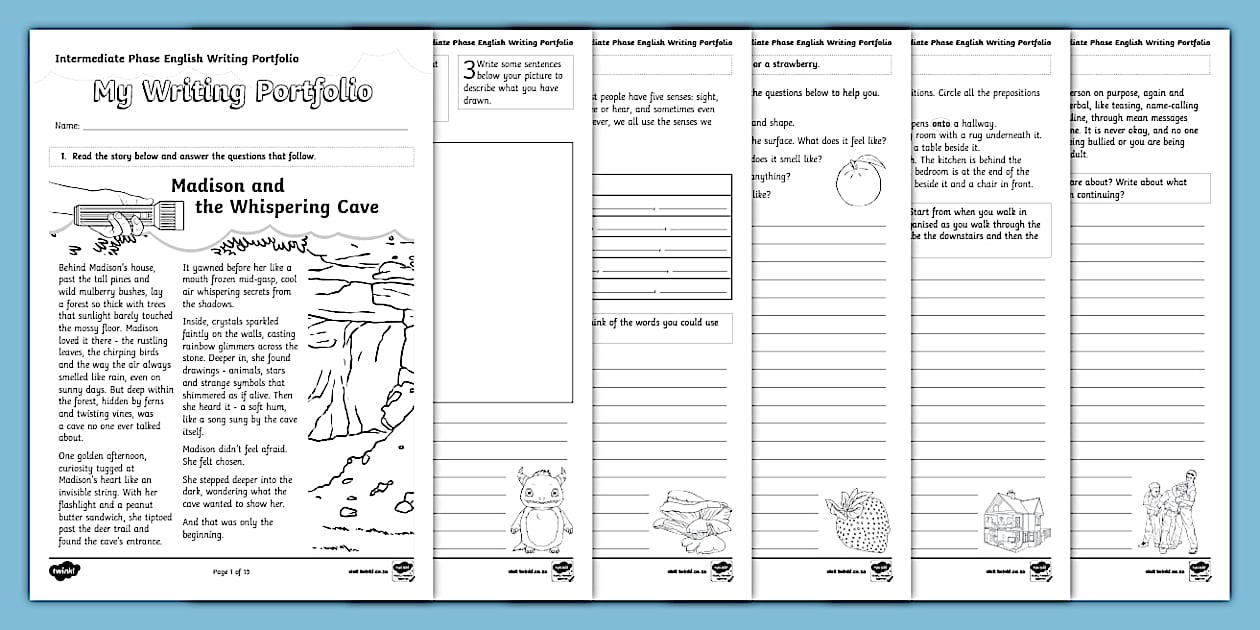 Intermediate Phase English Writing Portfolio (teacher made)