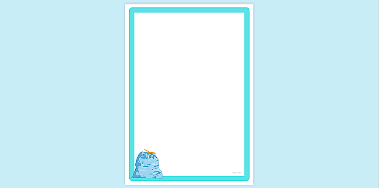 Blue Rubbish Bag Page Border | Page Borders | Twinkl