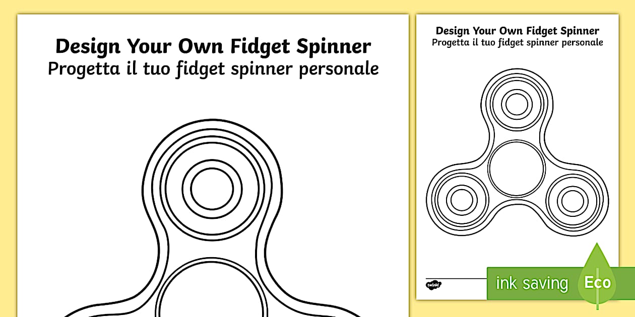 Design Your Own Fidget Spinner Worksheet / Worksheet English/Italian