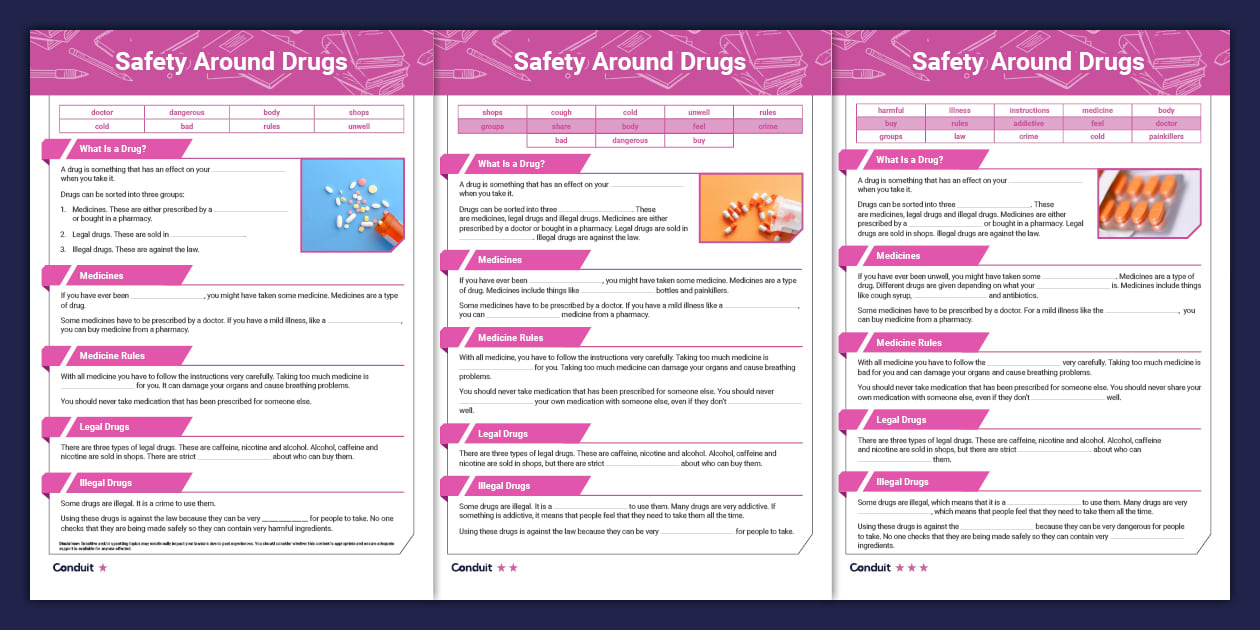 Reinforcing Reading: Safety Around Drugs Differentiated Cloze Passages