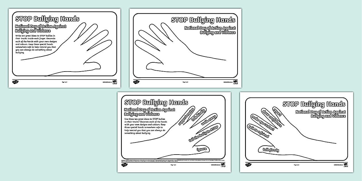 STOP Bullying Hands (teacher made) - Twinkl