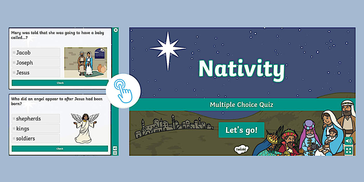 Nativity Interactive Multiple Choice Quiz - KS1 - Twinkl