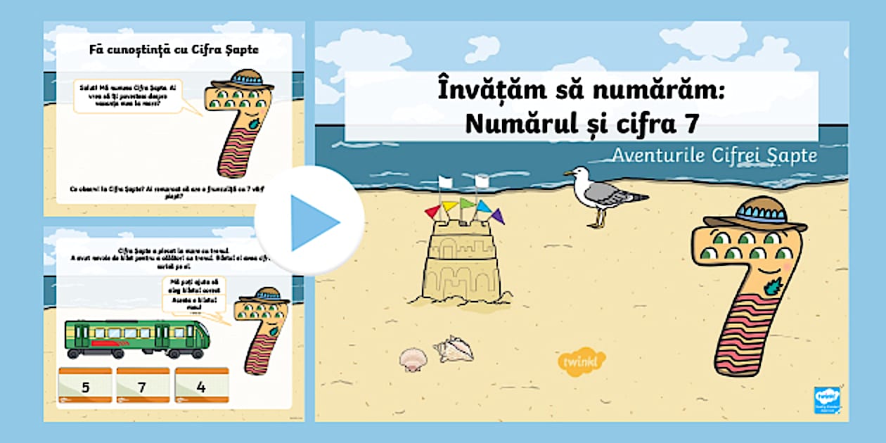 Învățăm să numărăm: Numărul și cifra 7 Prezentare PowerPoint