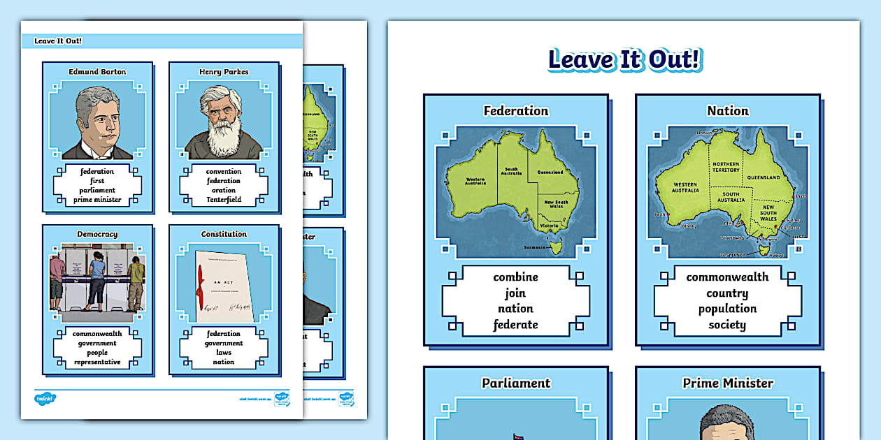 Federation 'Leave It Out' Game Cards (teacher made) - Twinkl