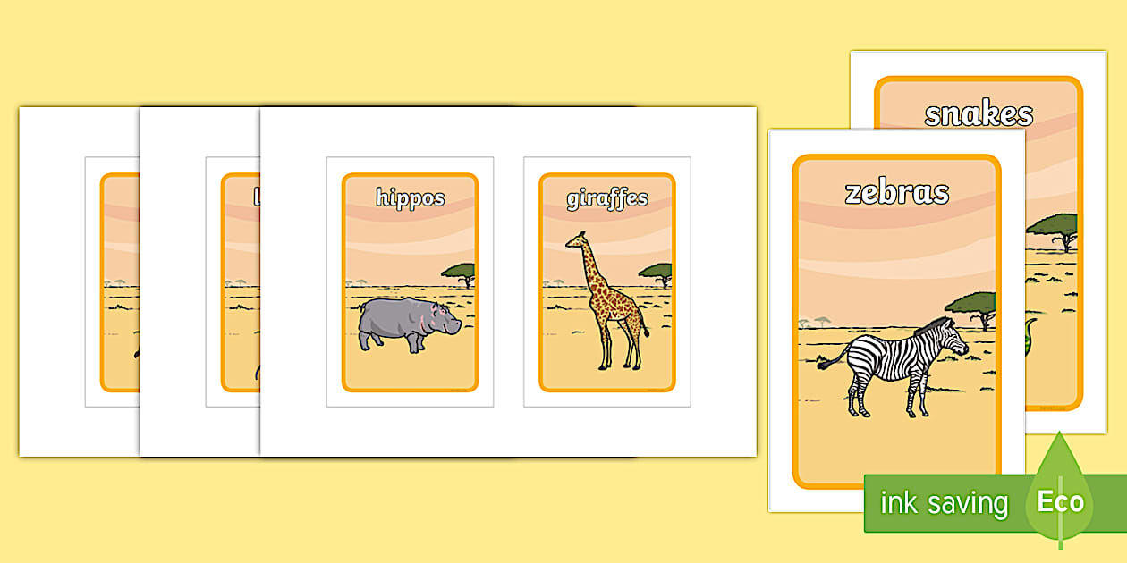 Editable Safari Themed Class Group Signs IKEA Tolsby/Fiestad Frame