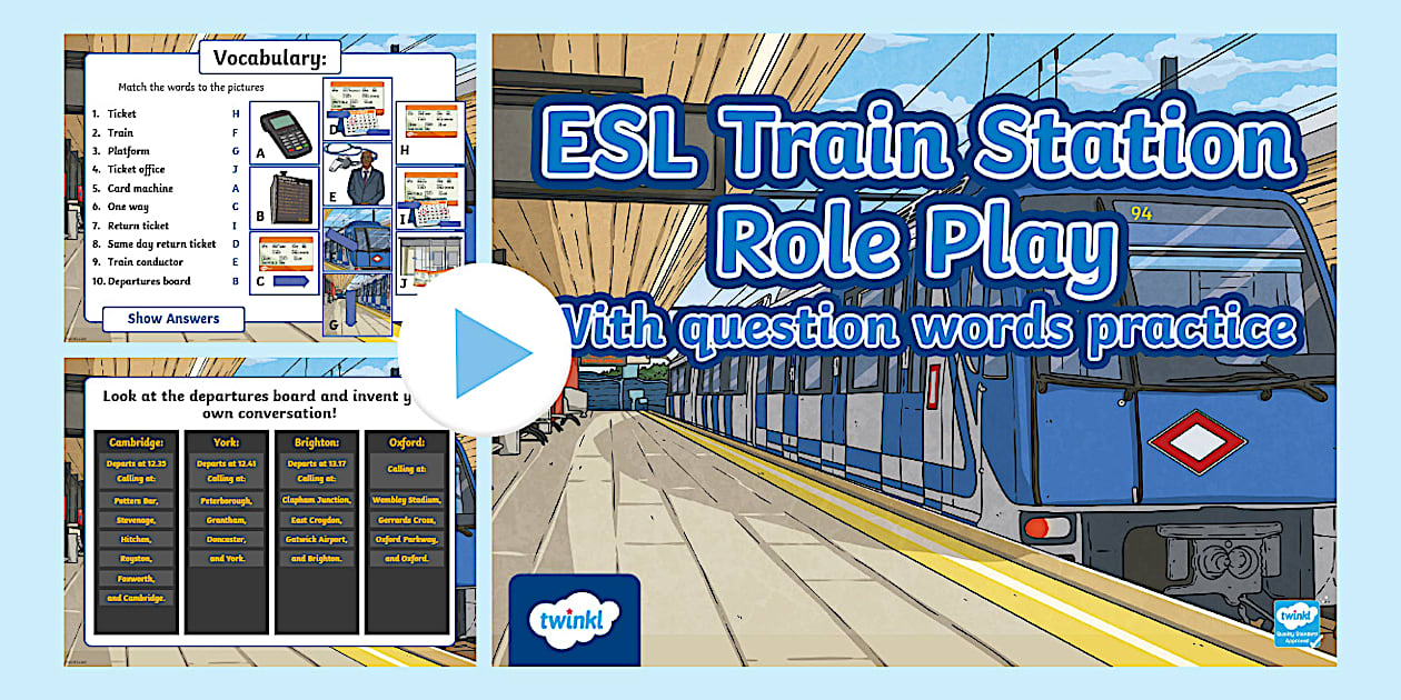 ESL Train Station Role Play (teacher made) - Twinkl