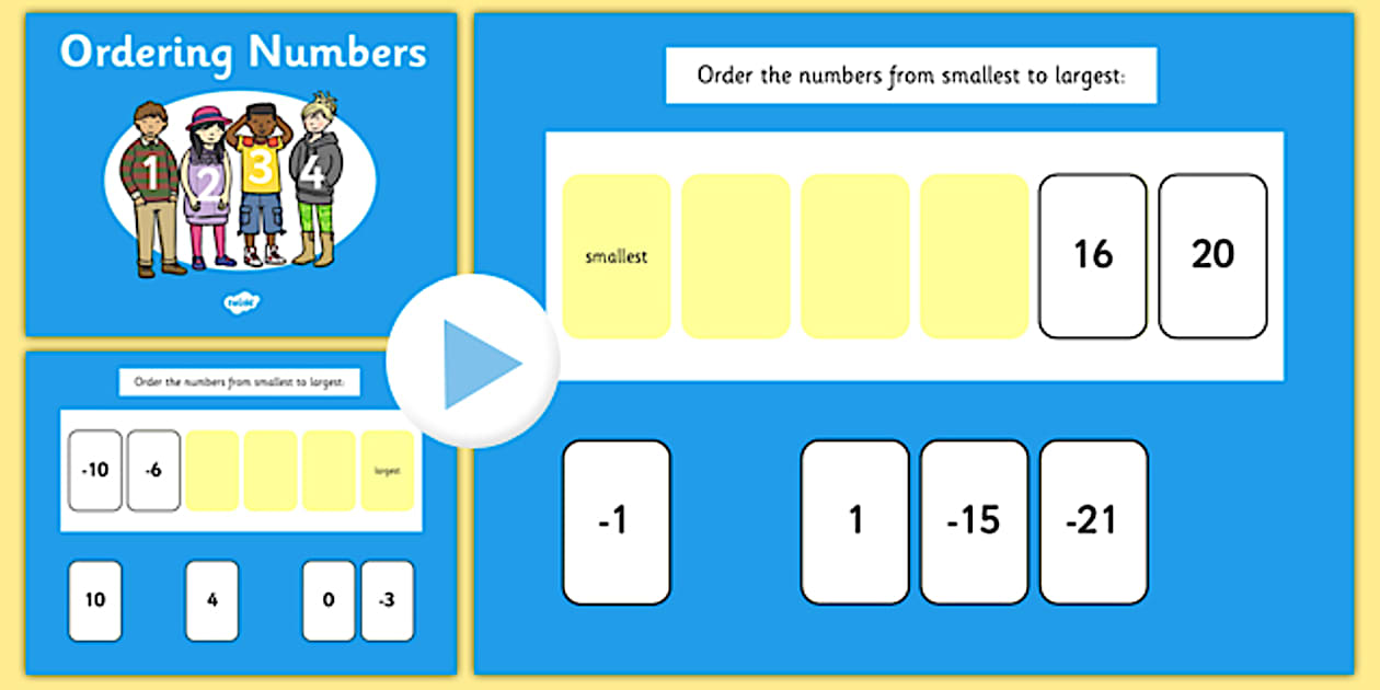 👉 Ordering Numbers From Minus 50 to 50 PowerPoint