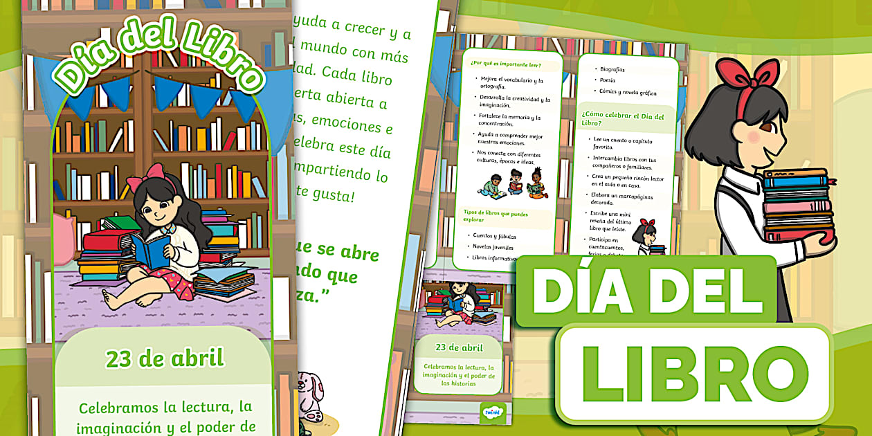 Tríptico del Día del Libro | Recursos Educativos Twinkl