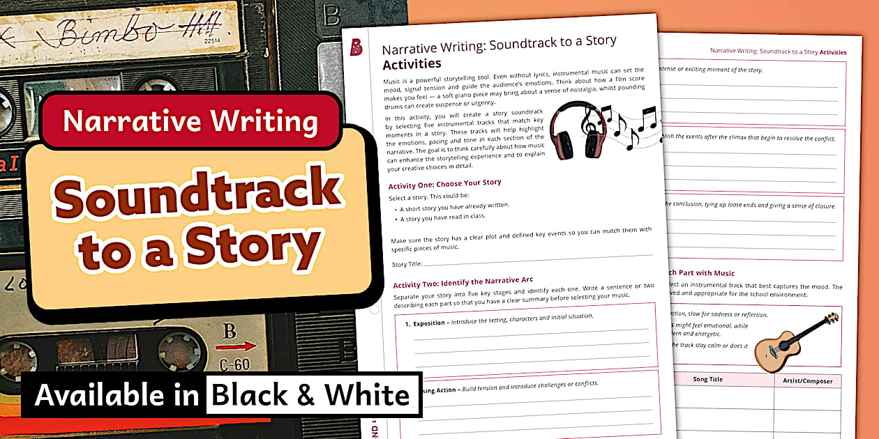 Narrative Writing Soundtrack Activity Worksheet