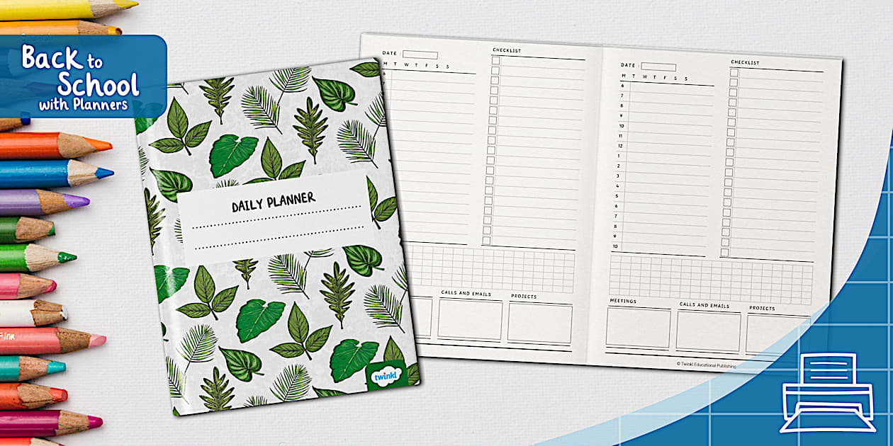 Leaf Theme Daily Planner Booklet | Twinkl Busy Bees - Twinkl