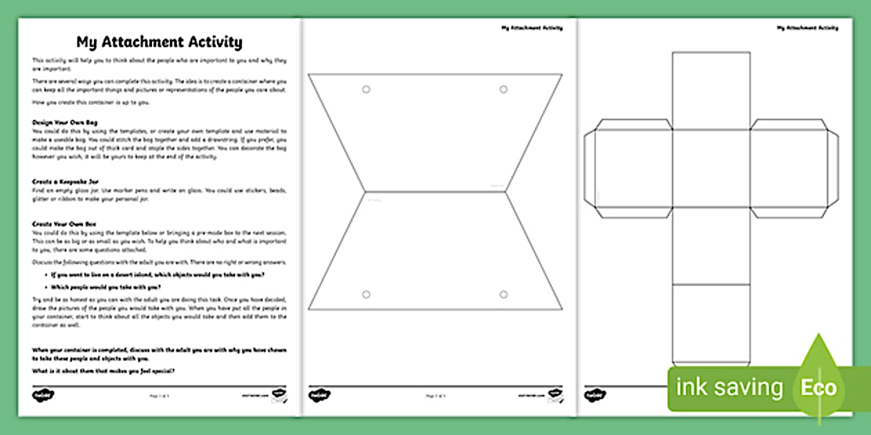 My Attachment Activity Worksheet (teacher made) - Twinkl