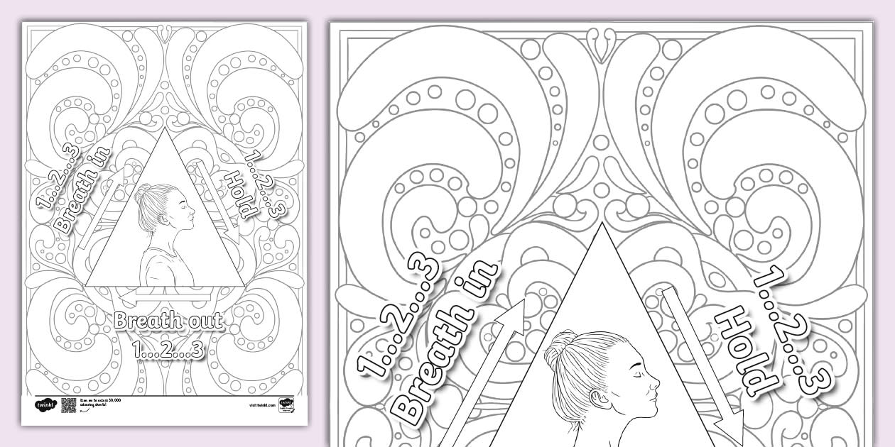 KS2 Triangle Breathing Colouring Sheet (creat de profesori)
