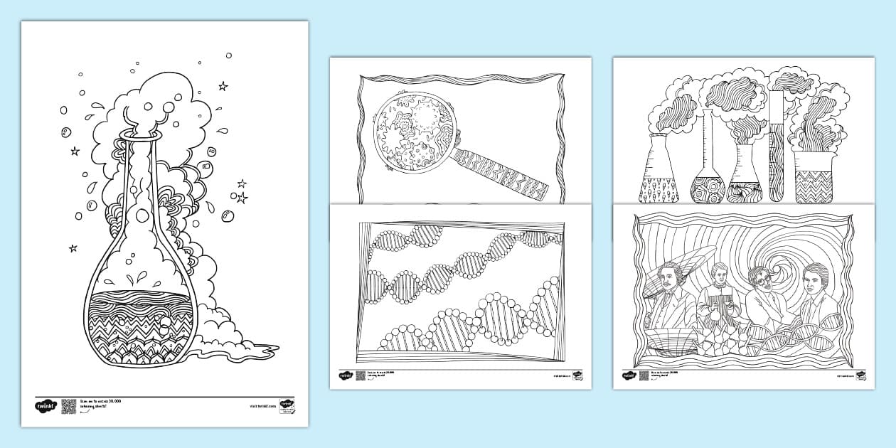 British Science Week Themed Mindfulness Colouring Pages