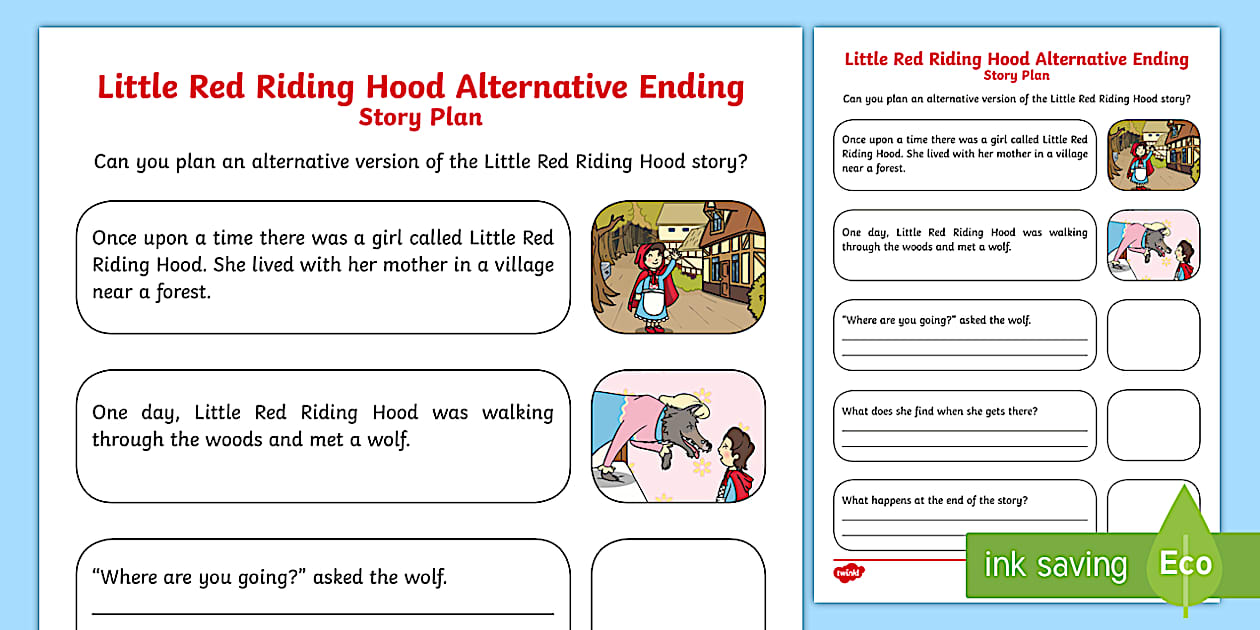 KS1 Little Red Riding Hood Alternative Ending Story Planning Template