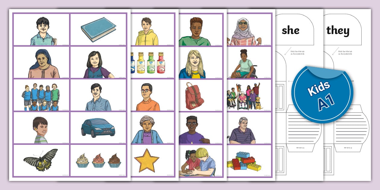 He, She, It and They Cards and Treasure Chests - Twinkl