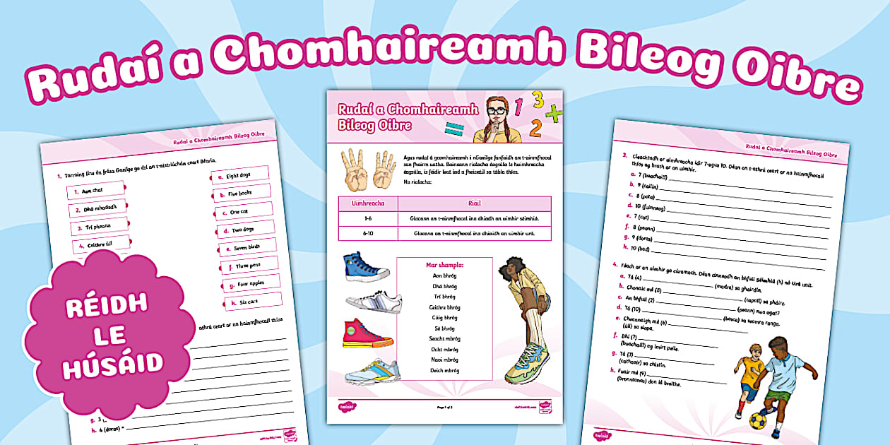 Rudaí a Chomhaireamh Bileog oibre