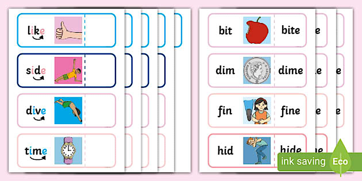 Magic e Read and Reveal 'i' Word Cards (teacher made)
