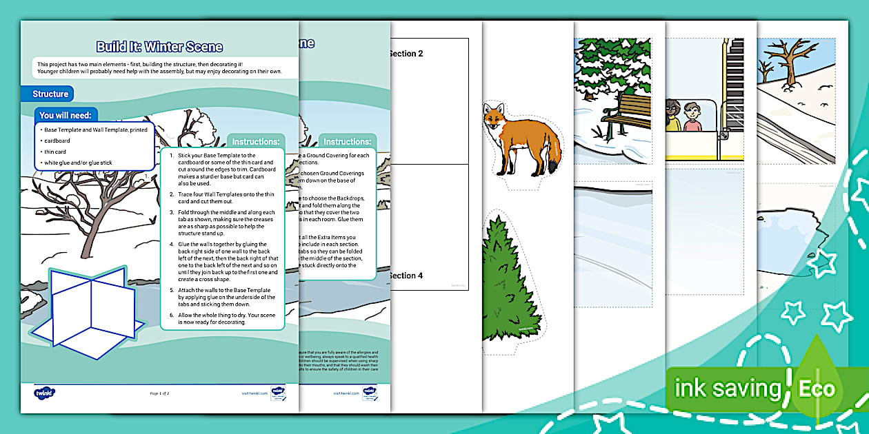 Build It: Winter Scene (teacher made) - Twinkl