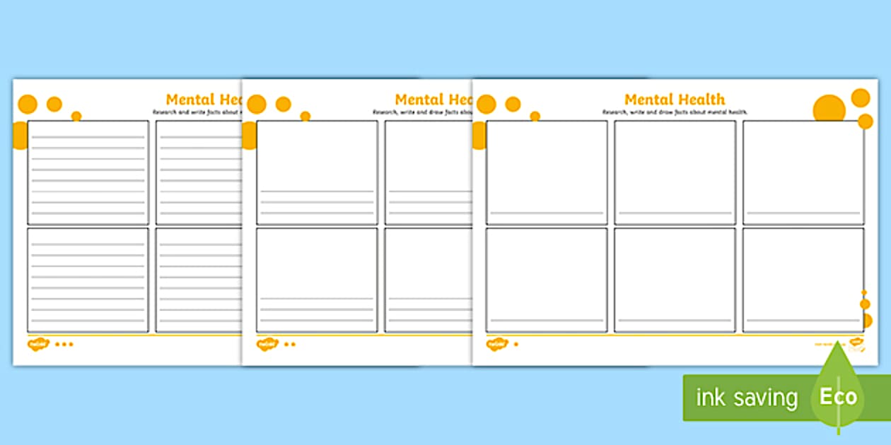 Mental Health Writing Template (teacher made) - Twinkl