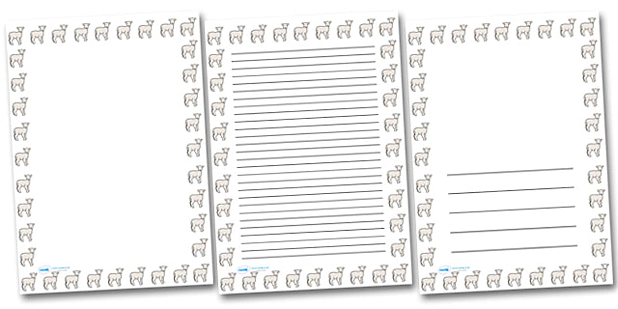 Lamb Portrait Page Borders- Portrait Page Borders - Twinkl