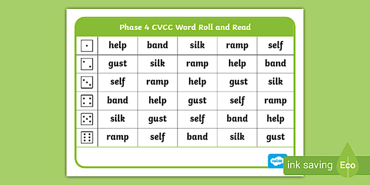 Phase 4 CVCC Word Roll and Read Mat 4 (teacher made)