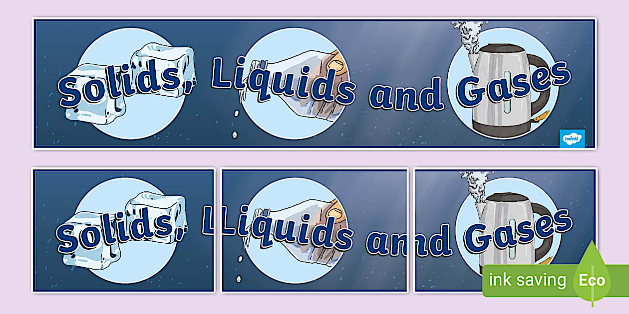 Solids, Liquids and Gases Display Banner (teacher made)