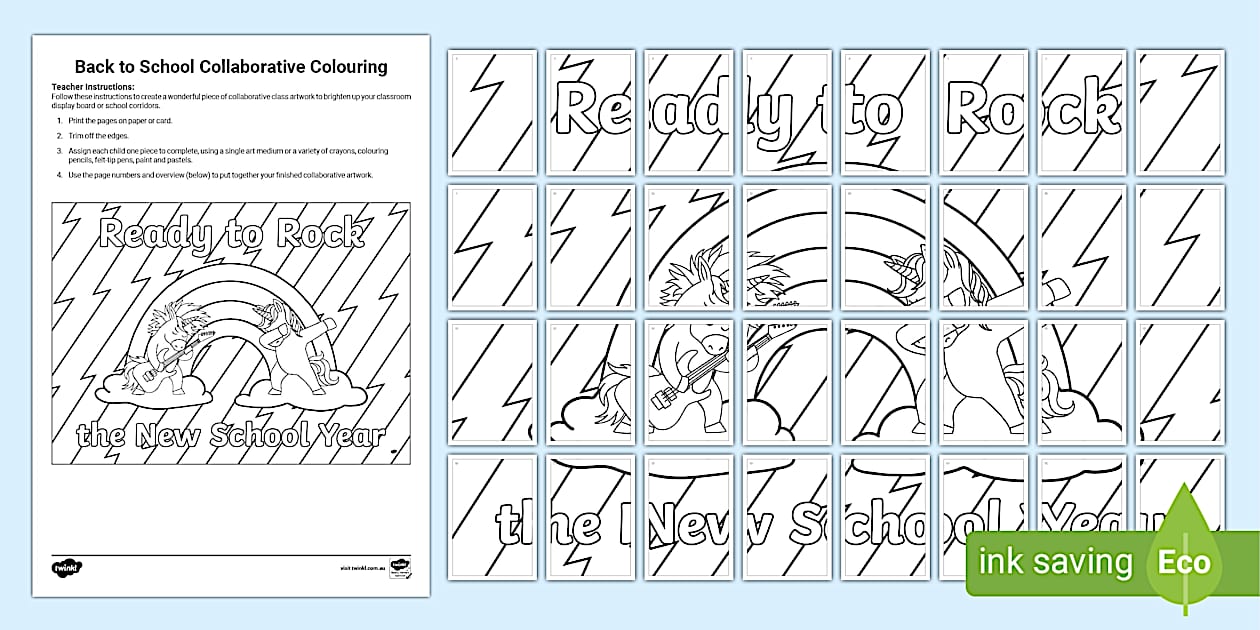 Back to School Collaborative Colouring (teacher made)