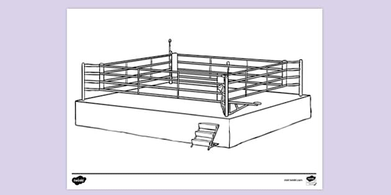 Boxing Ring Colouring Sheet (teacher made) - Twinkl