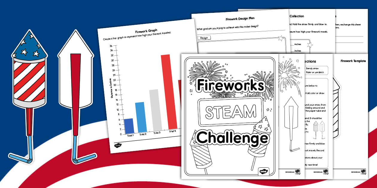 4th of July Fireworks STEAM Activity | K-5 Summer STEM
