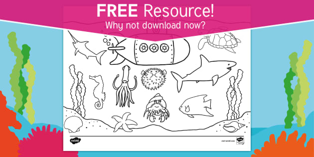 FREE Under the Sea Coloring Sheet (teacher made)