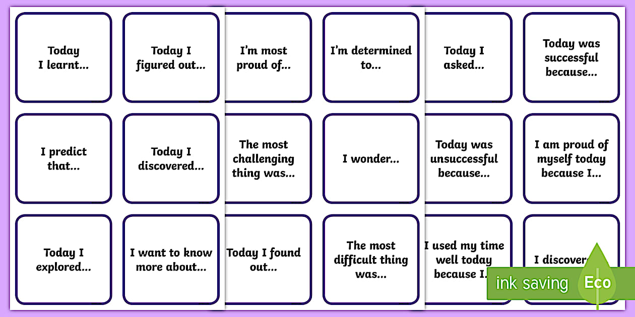 Cursive Reflective Thinking Cards (teacher made) - Twinkl