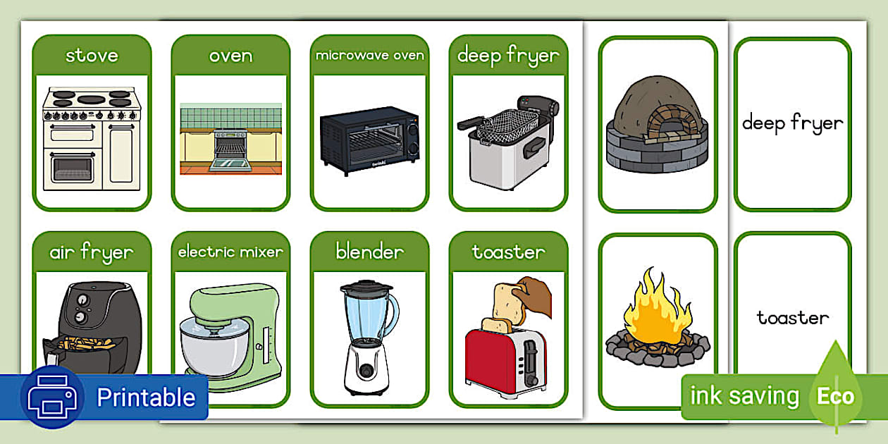 Cooking Now and Long Ago - Word Cards (teacher made)