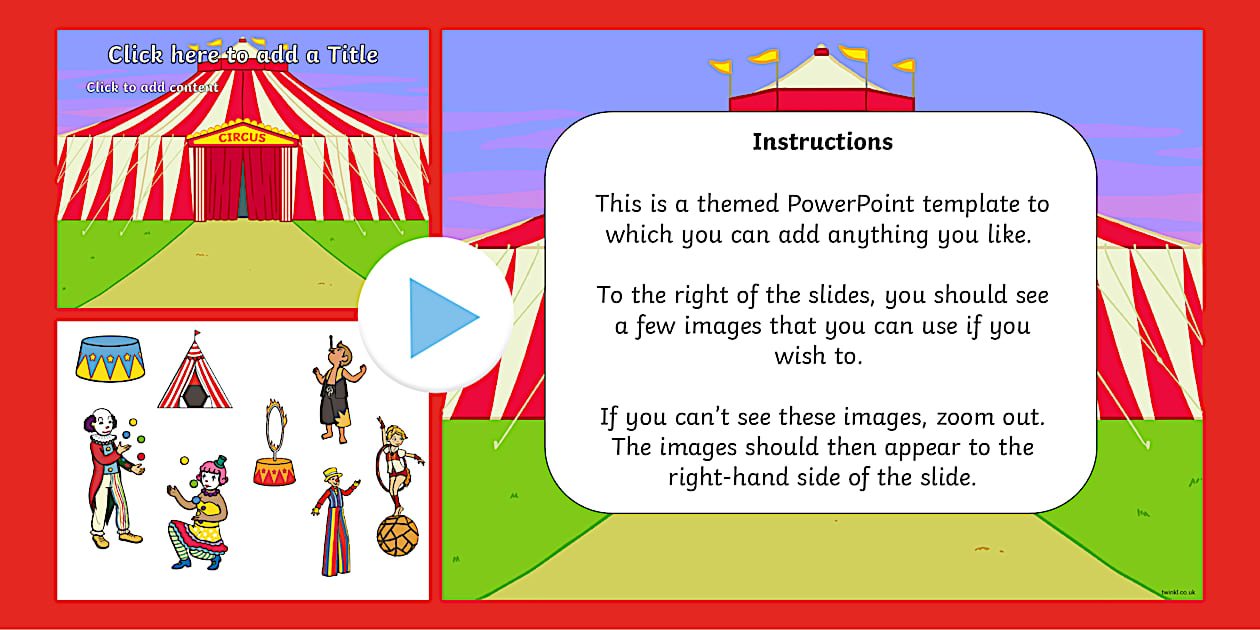 Editable Circus PowerPoint Background Template | Twinkl KS1