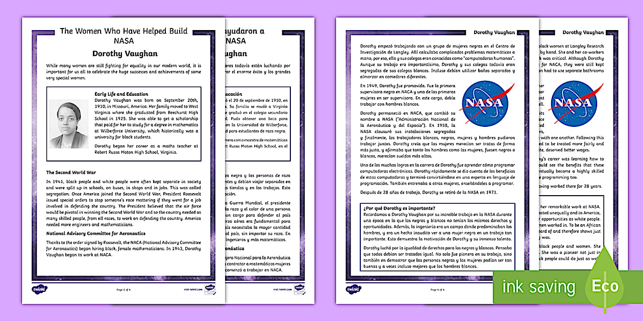 Black and White The Women Who Helped to Build NASA: Dorothy Vaughan ...