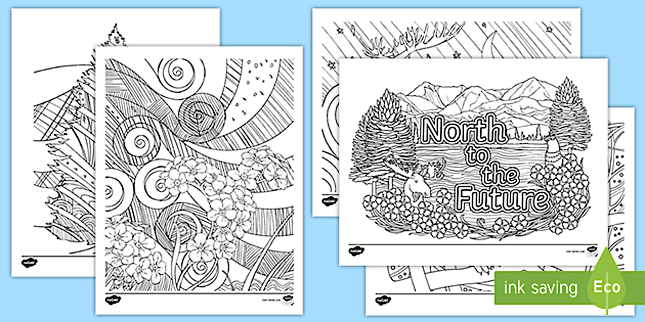Alaska State Symbols Mindfulness Coloring Sheets - Twinkl