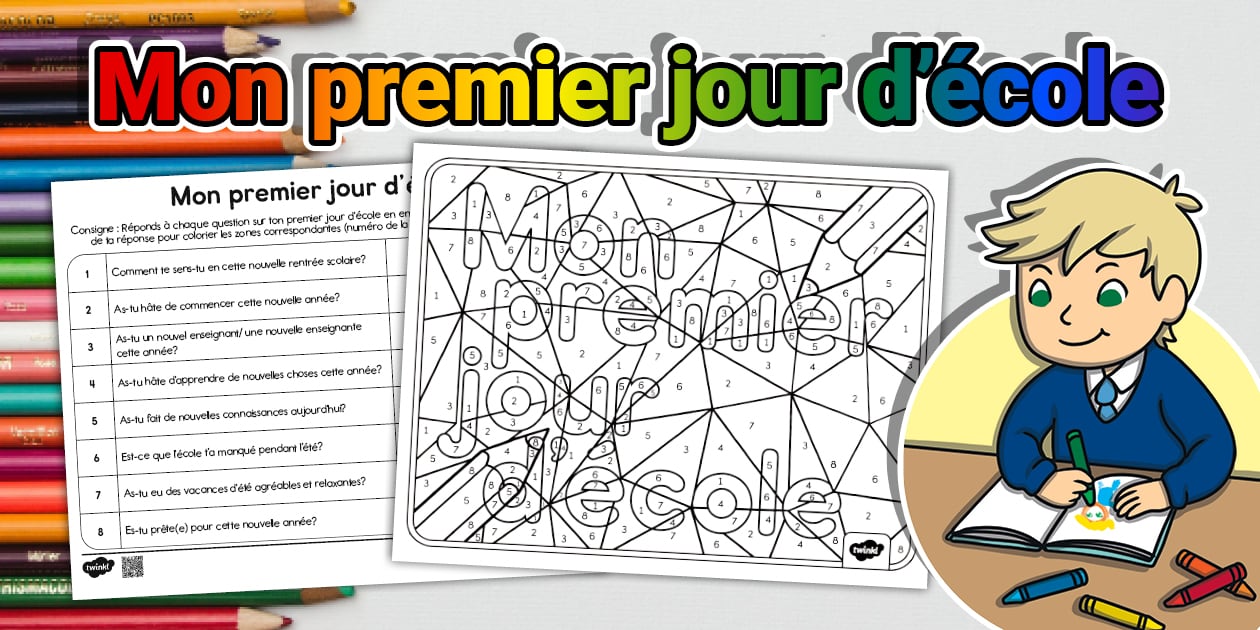 Feuilles d'activité : Mon premier jour d'école
