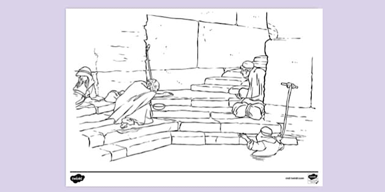 Pool of Bethesda Colouring Sheet | Colouring Sheets - Twinkl
