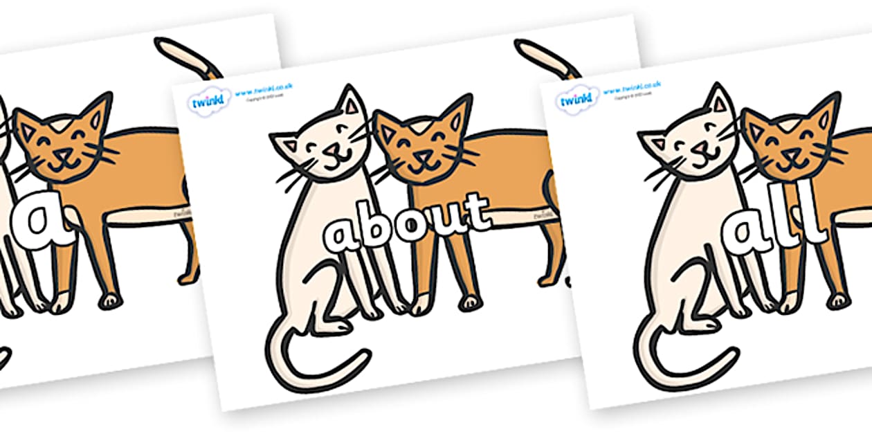 100 High Frequency Words on Cats