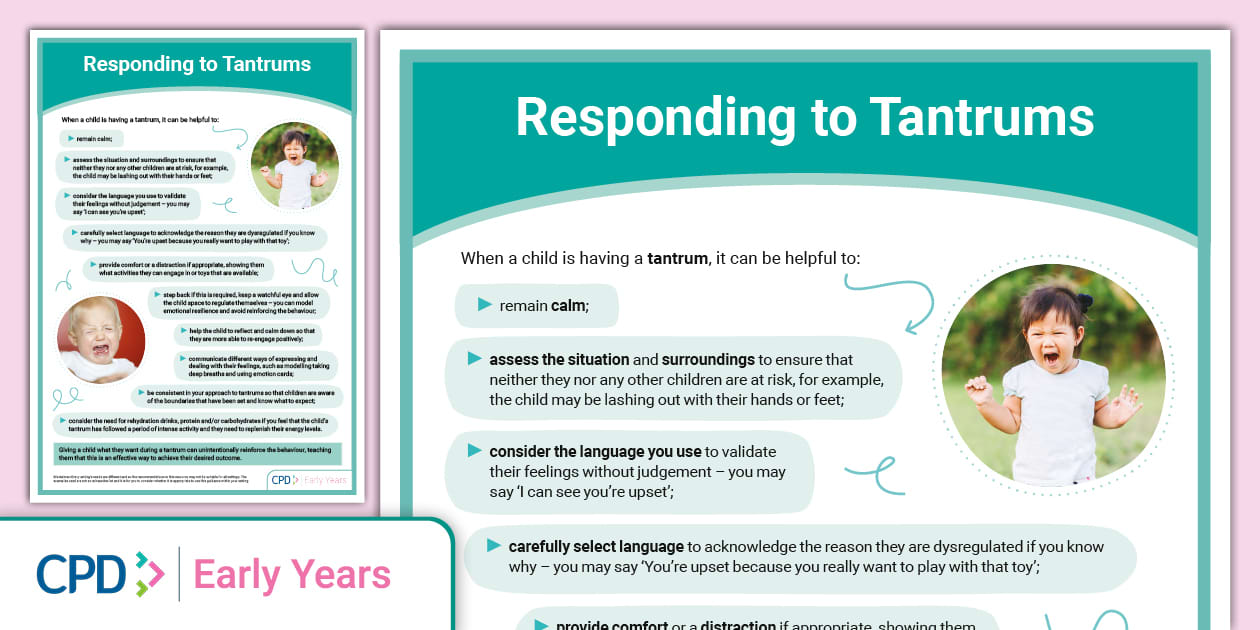 Responding to Tantrums | Poster | Early Years CPD
