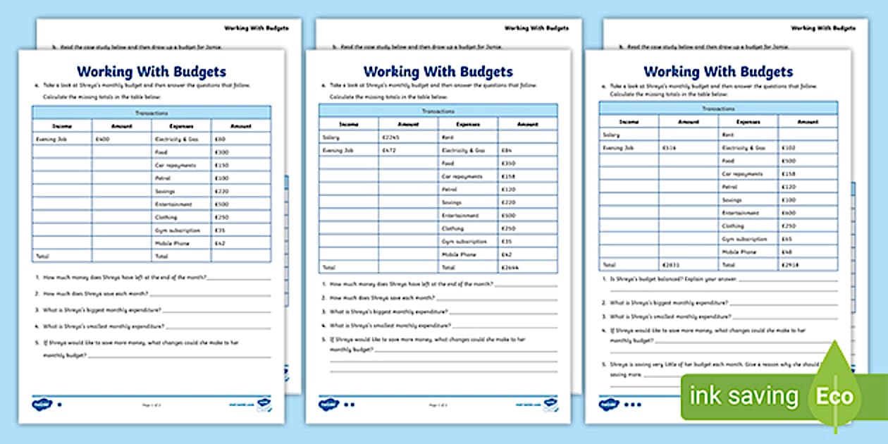 Budgeting Scenario Worksheets | Twinkl (Lehrer gemacht)