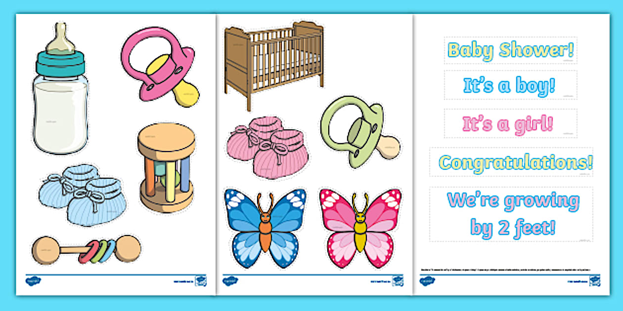 Baby Shower Cut-Outs (teacher made) - Twinkl