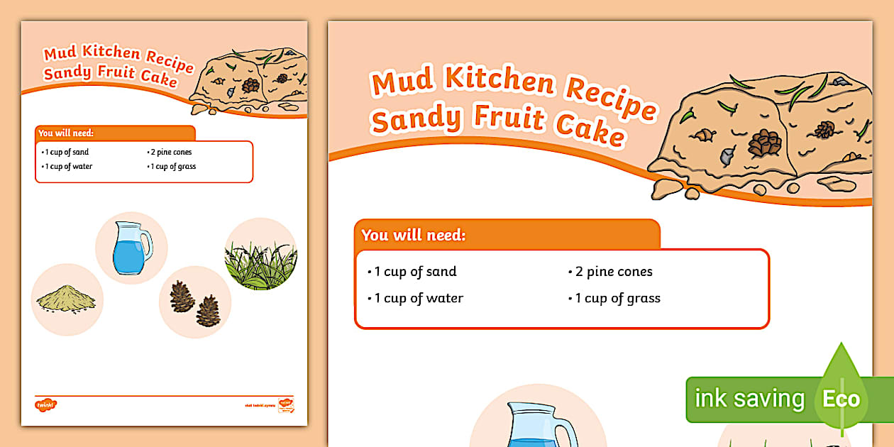 Mud Kitchen Welsh Recipes: Sandy Fruit Cake - Twinkl