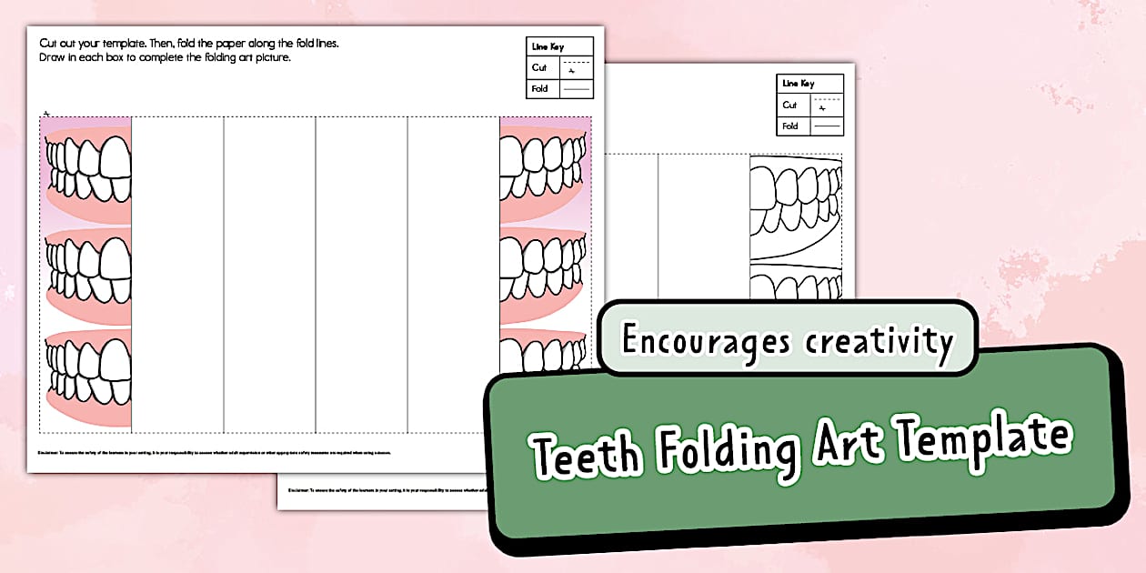 Teeth Folding Art Template - Twinkl Canada