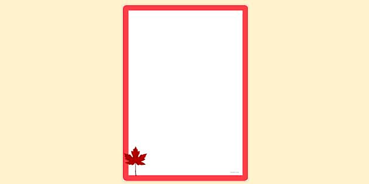 Simple Blank Maple Leaf Page Border | Page Borders | Twinkl