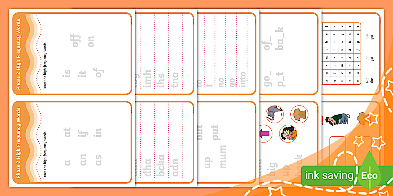 Phonics Phase 2 High-Frequency Words: Activity Cards